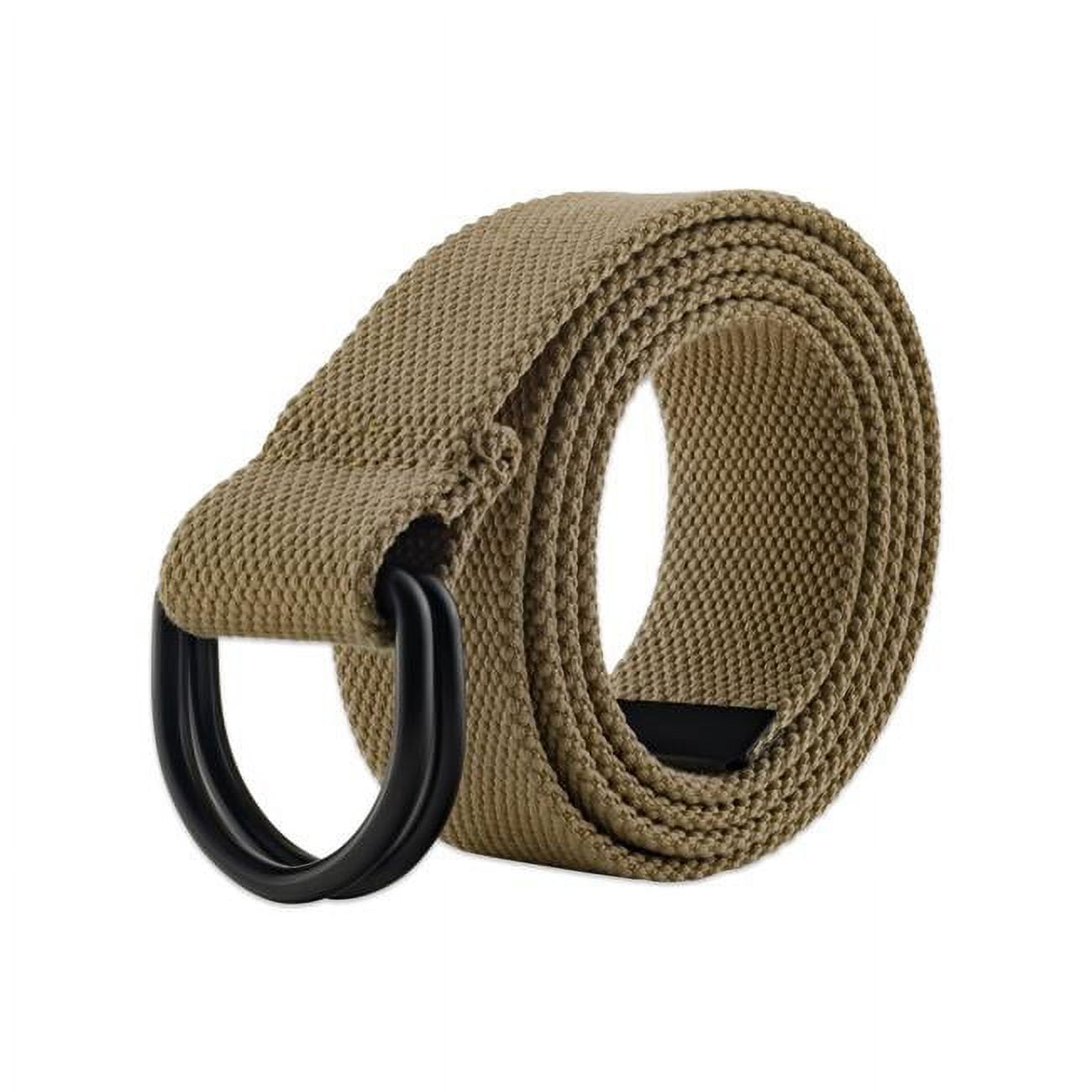 E-Living Store 51" Polyester Fabric Mens/Womens L D-Ring Belt in Khaki ...