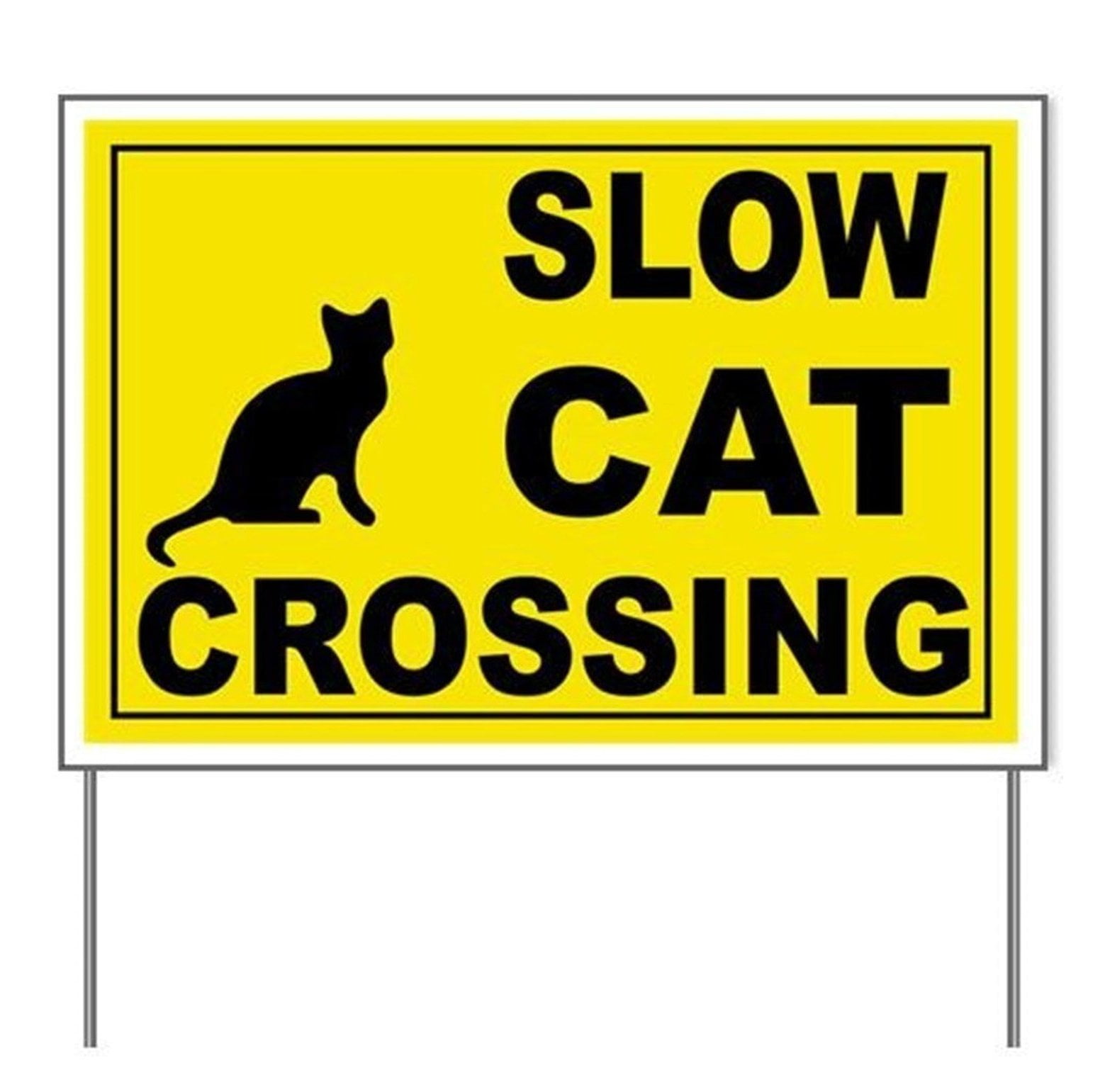 E&M Designs Slow CAT Crossing Yard SignYard Sign, Vinyl Lawn Sign ...