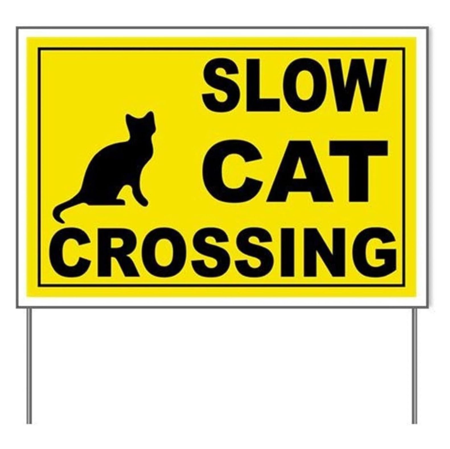E&M Designs Slow CAT Crossing Yard SignYard Sign, Vinyl Lawn Sign ...