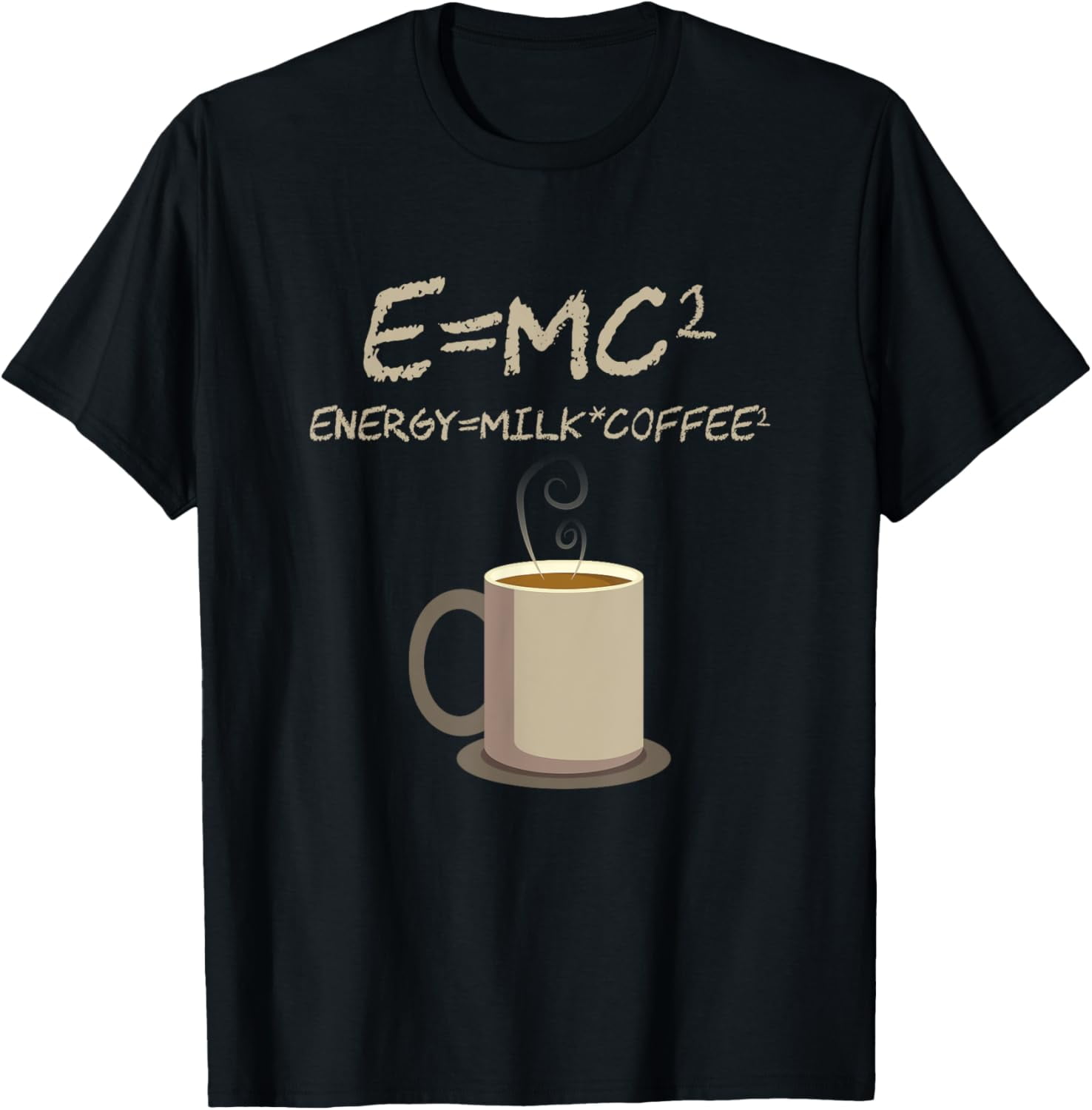 E=MC2 Funny Science Coffee Energy Milk Coffee Gift T-Shirt100% cotton ...