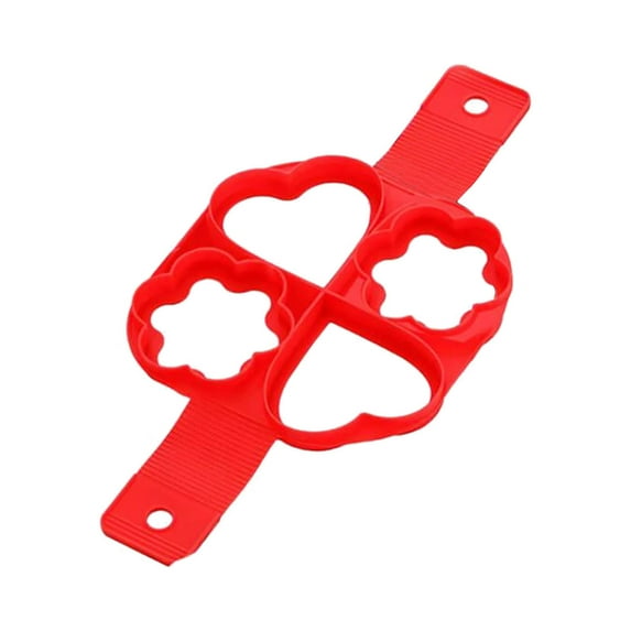 E Multi-Shape Silicone Egg Cooker With 7 Interlinked Round Star Heart ...