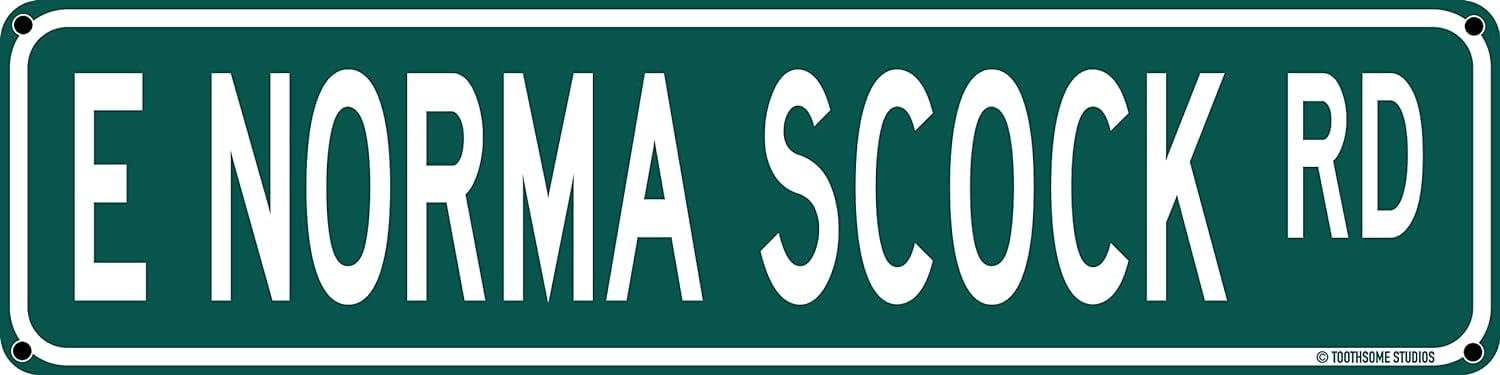 E Norma Scock Rd Punny Inappropriate Name Street Sign 16" x 4" Funny ...