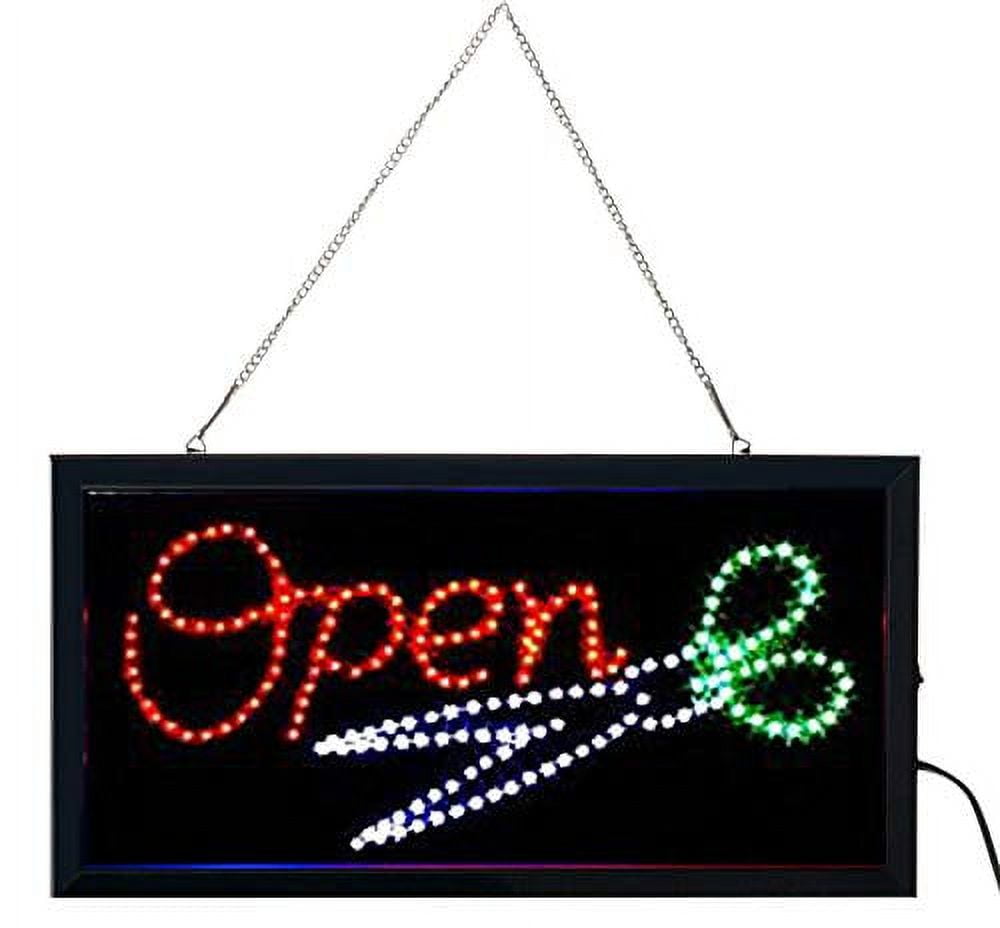 E-ONSALE Ultra Bright LED Neon Animated Hair Cut Salon Open Sign with ...