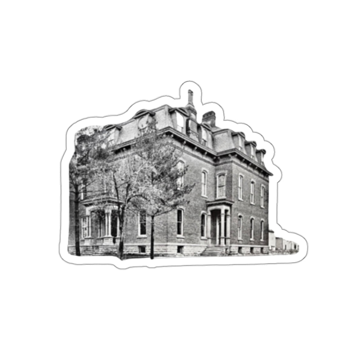 E P Jones Mansion Findlay O Black and White Original Die-Cut Stickers ...