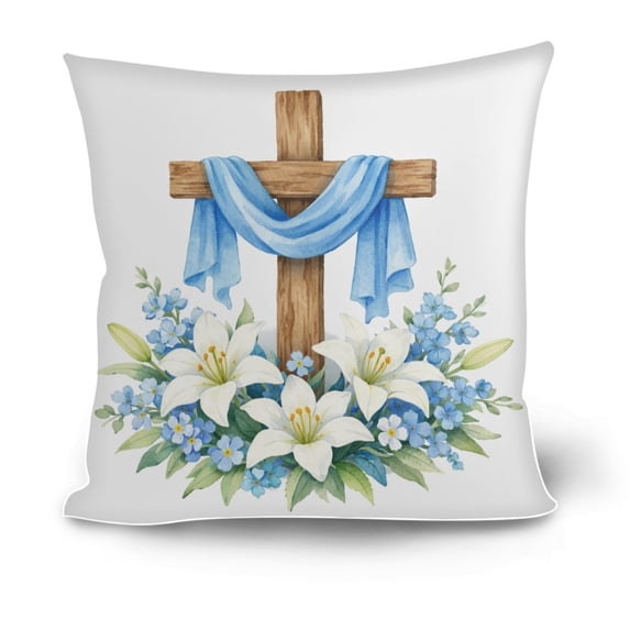 E Pattern E Blue Easter Themed Decorative Pillowcase For Holiday Home ...