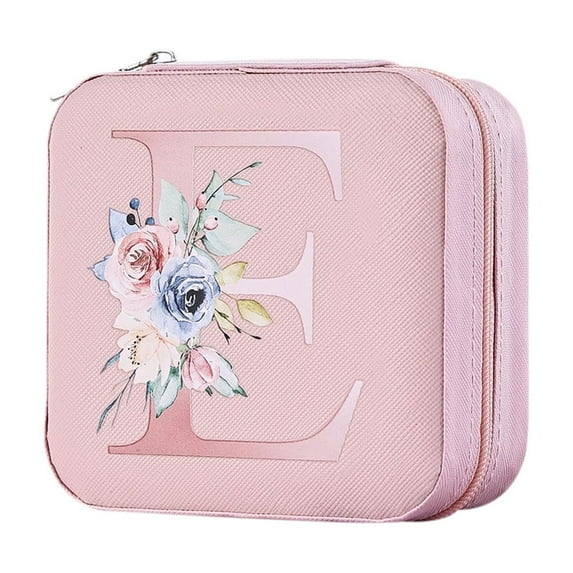 E Pu Simple Storage Jewelry Box 26 Printed Letter Jewelry Box Portable ...