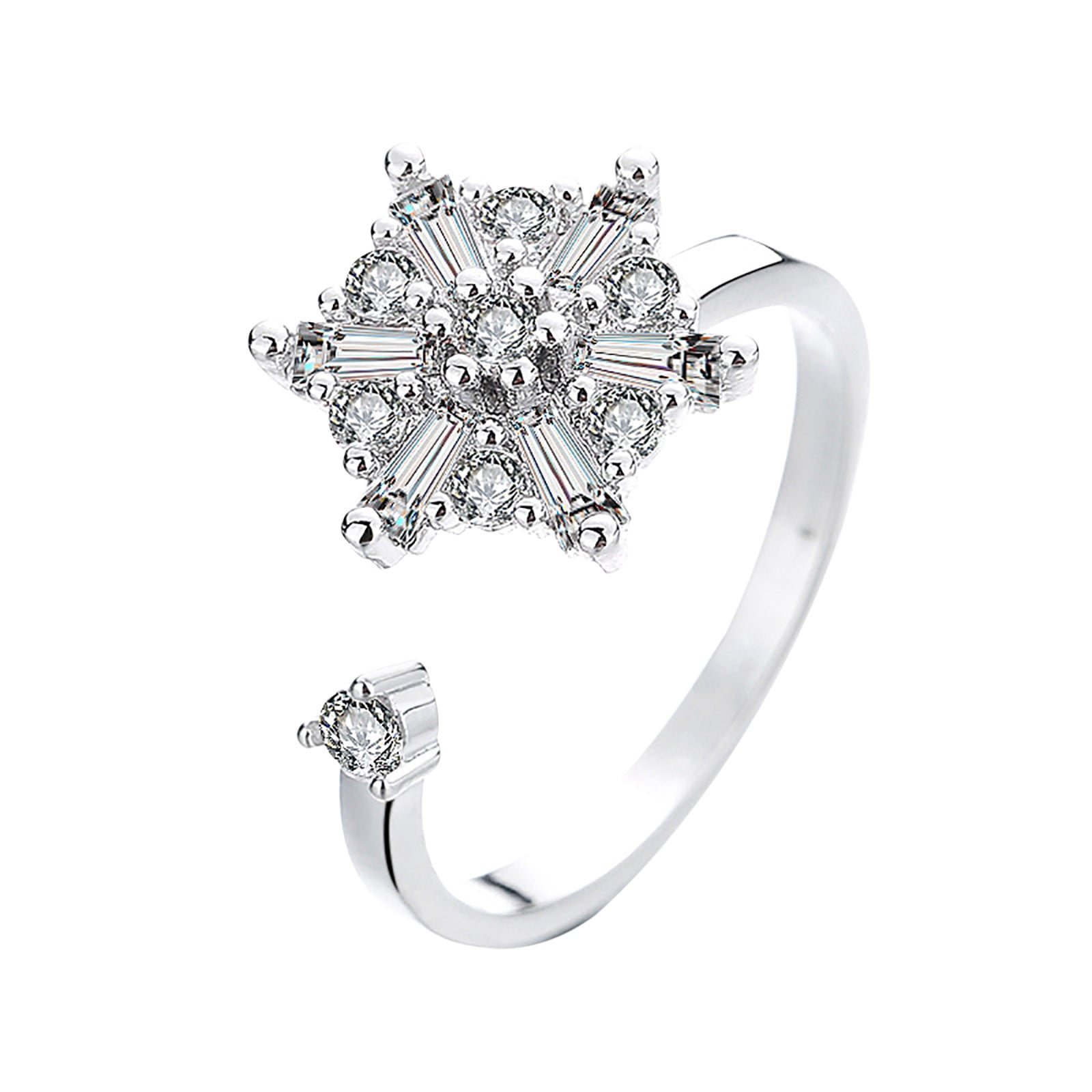 E Ring Rotatable Ring Adjustable Zircon Decompression Compression Ring ...