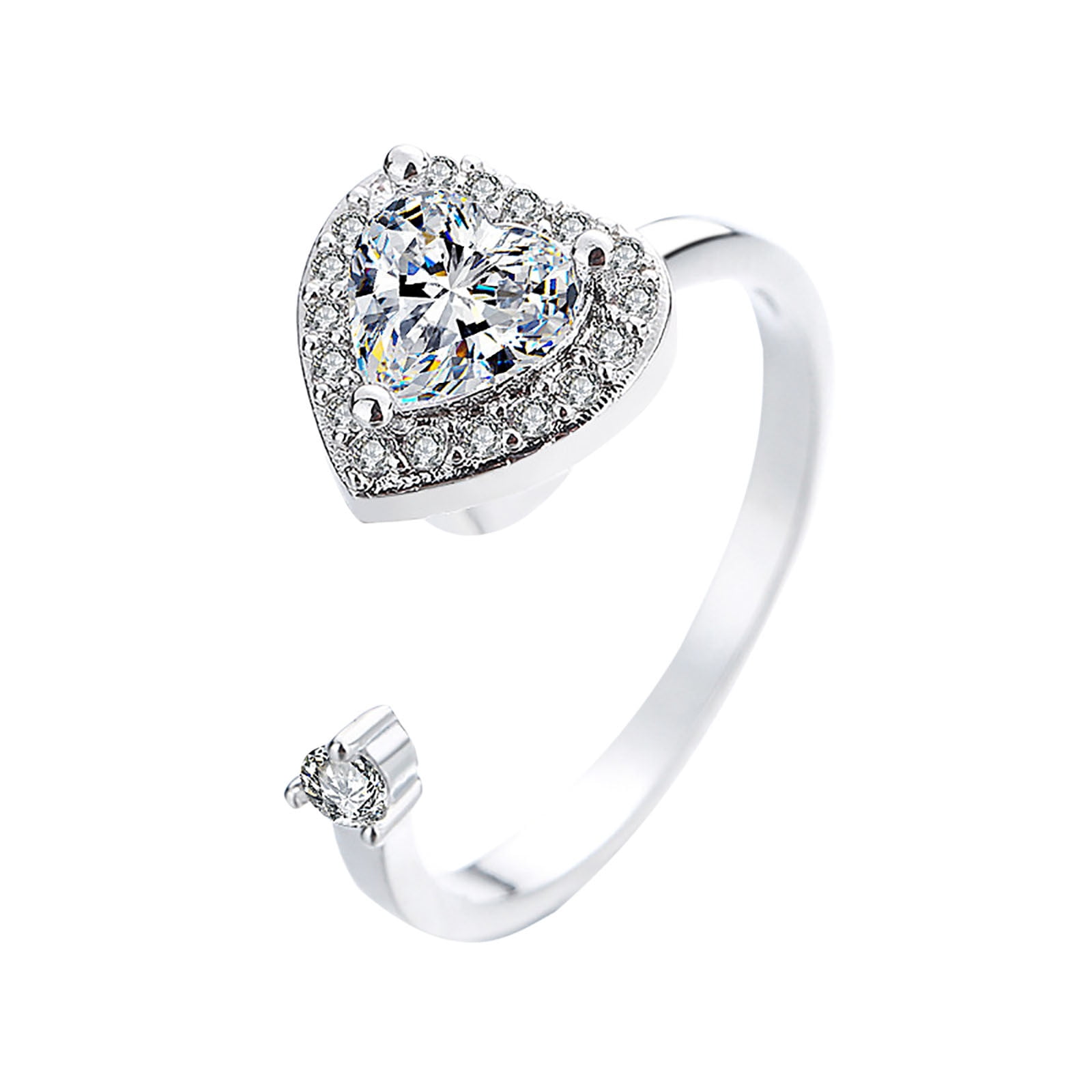 E Ring Rotatable Ring Adjustable Zircon Decompression Compression Ring ...