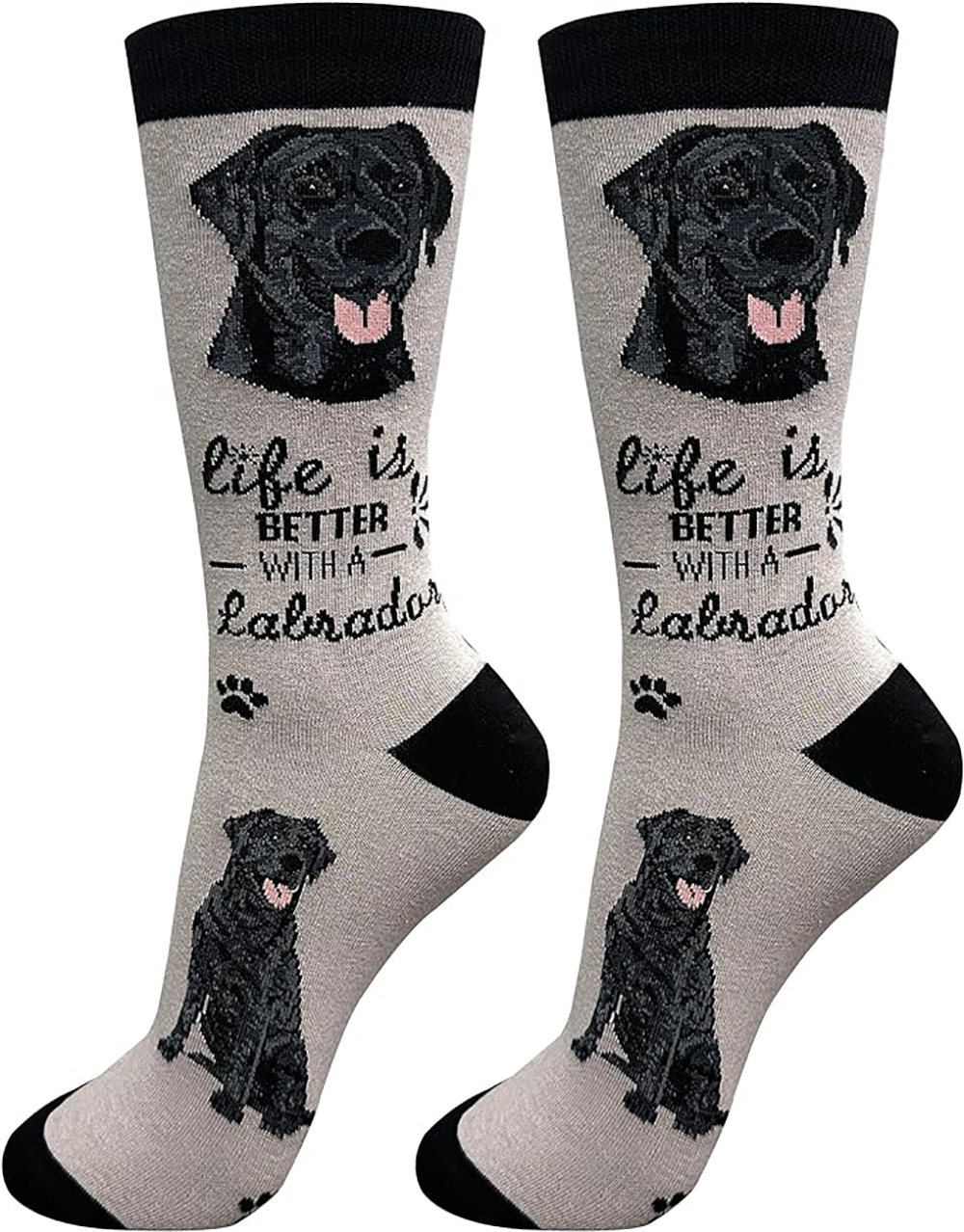 E&S Pets Pet Lover Socks, Life is Better with a Black Labrador ...