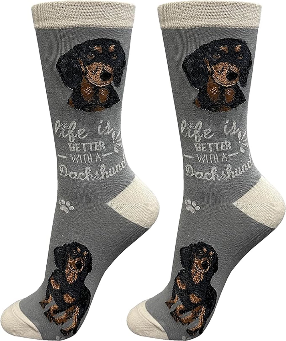 E&S Pets Pet Lover Socks, Life is Better with a Dachshund, black ...