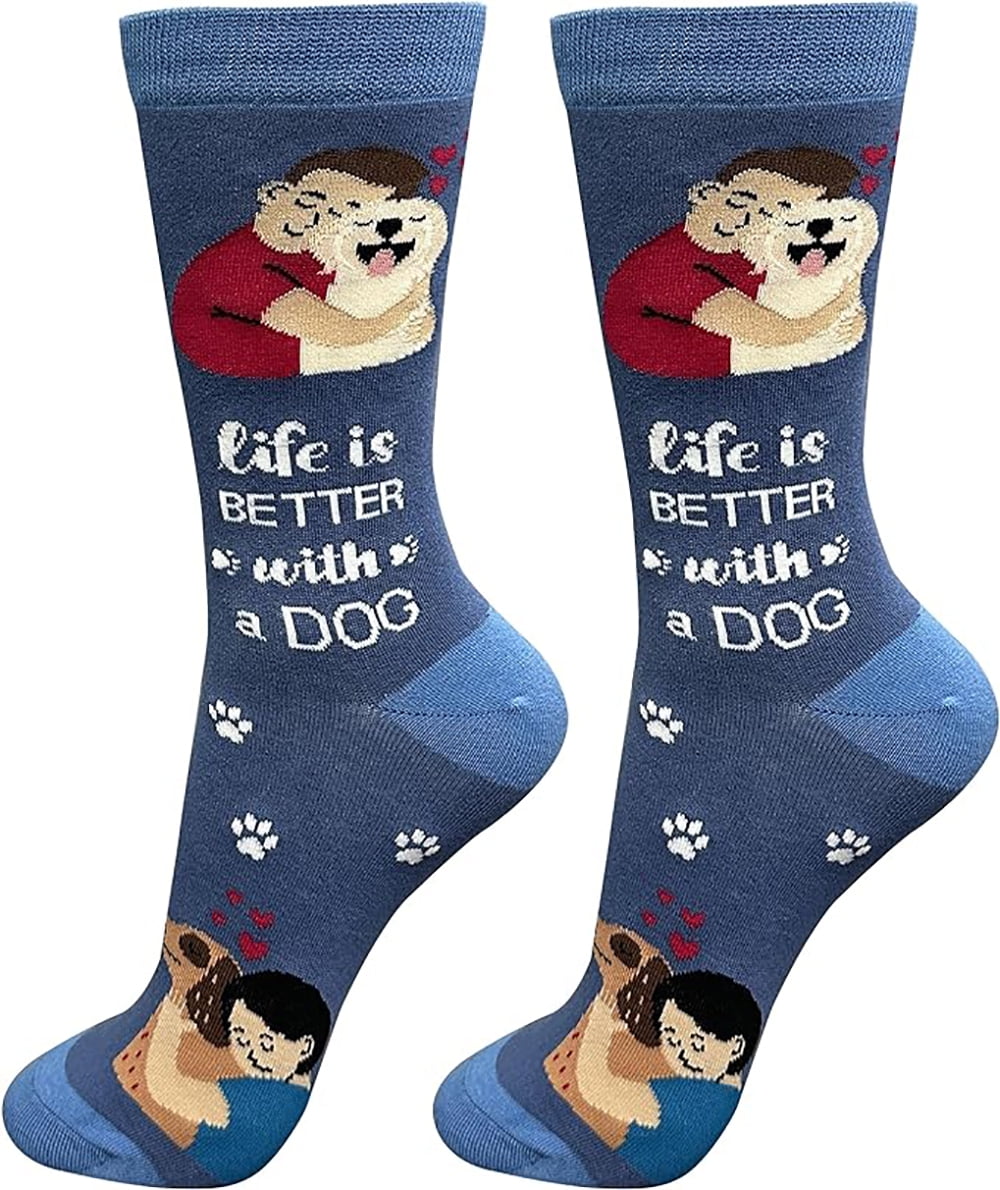 E&S Pets Pet Lover Socks, Life is Better with a Dog, One size fits most ...