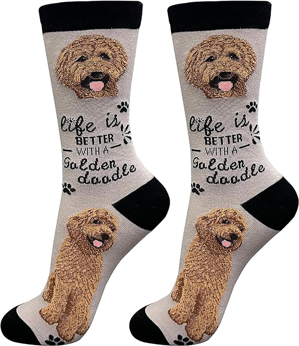 E&S Pets Pet Lover Socks, Life is Better with a Goldendoodle, Red ...