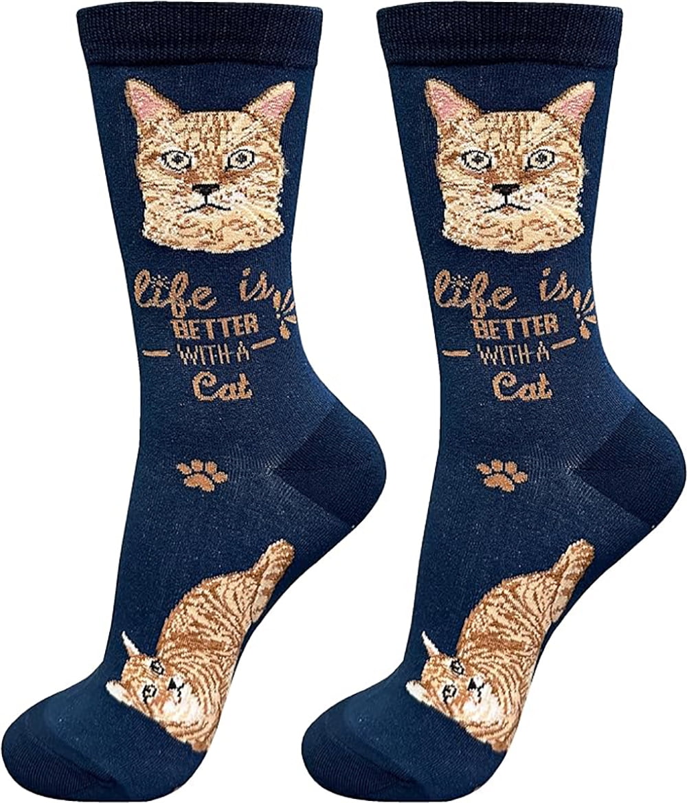 E&S Pets Pet Lover Socks, Life is Better with a Orange Tabby Cat ...