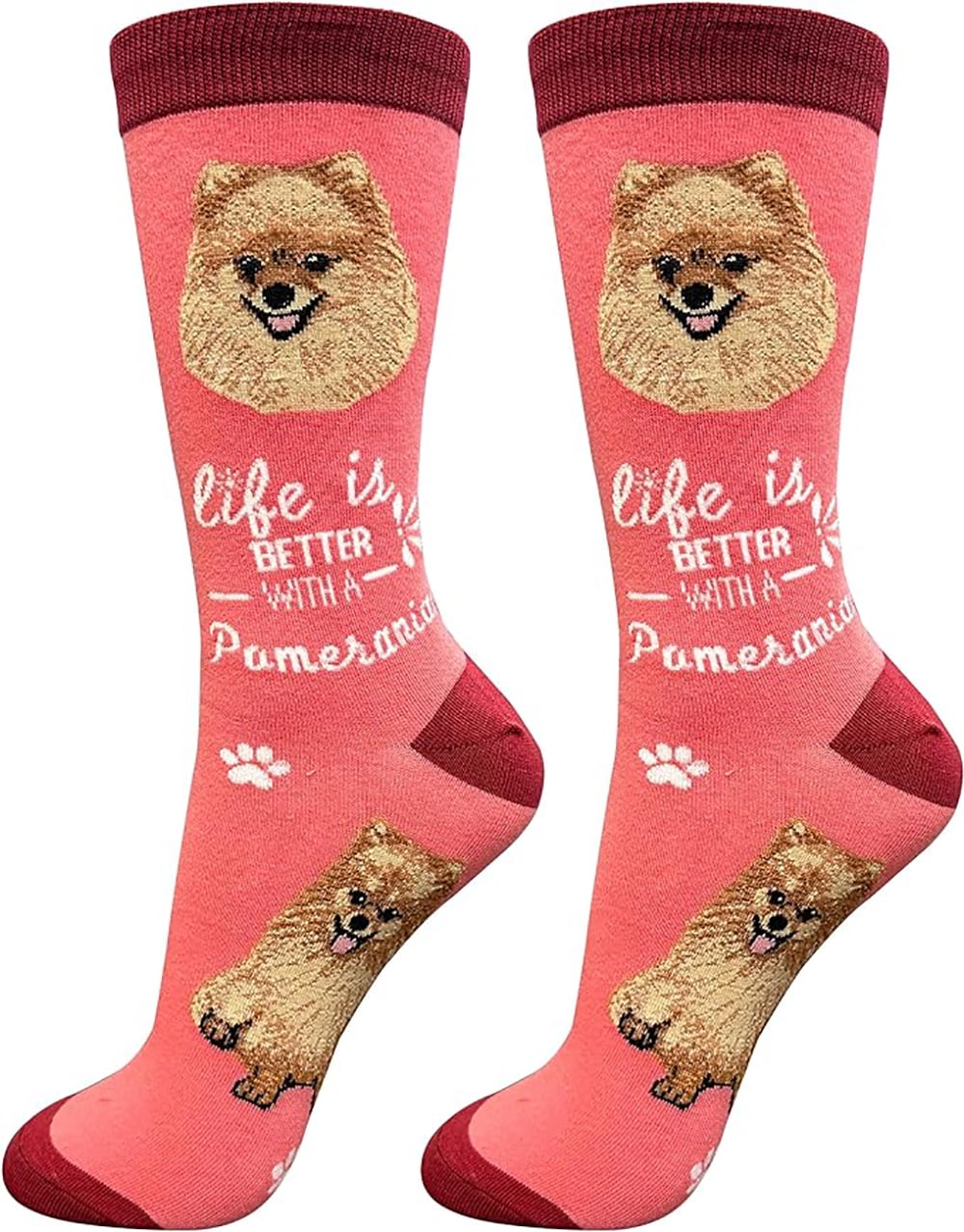 E&S Pets Pet Lover Socks, Life is Better with a Pomeranian - Walmart.com
