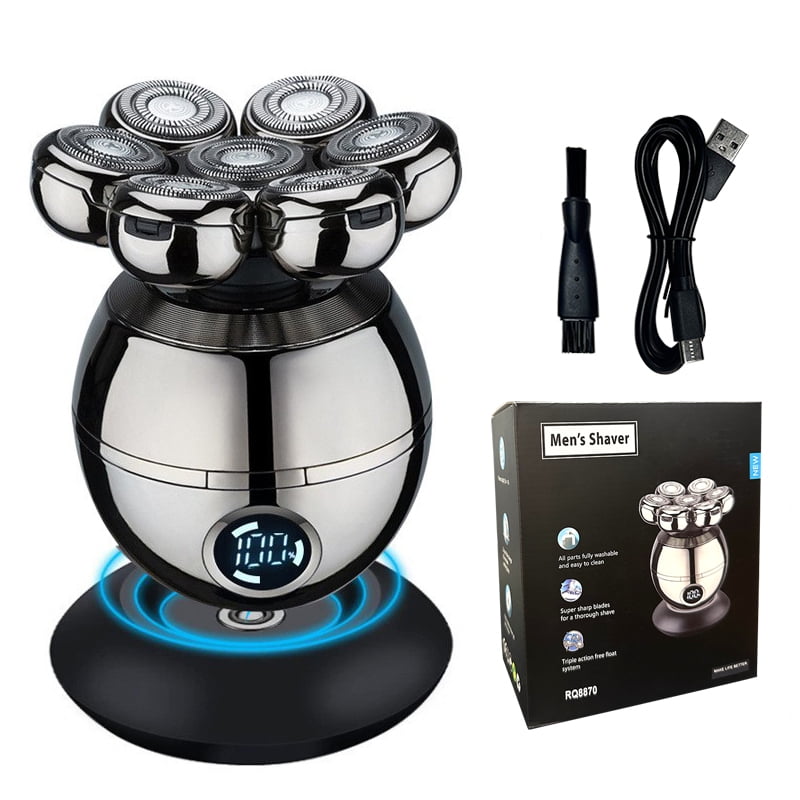E-SHAVER Newest 5-in-1 Electric Shaver 7D Floating Cutter Head Bald ...