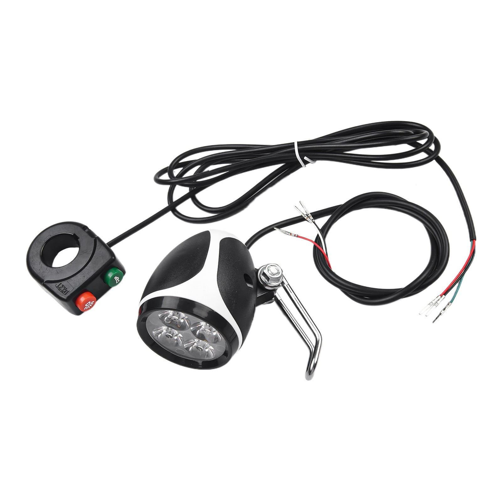 E-Scooter Ebike Front Light With Horn With Switch Line 12-80V Built-in 4 Lamp Bead Electric ...