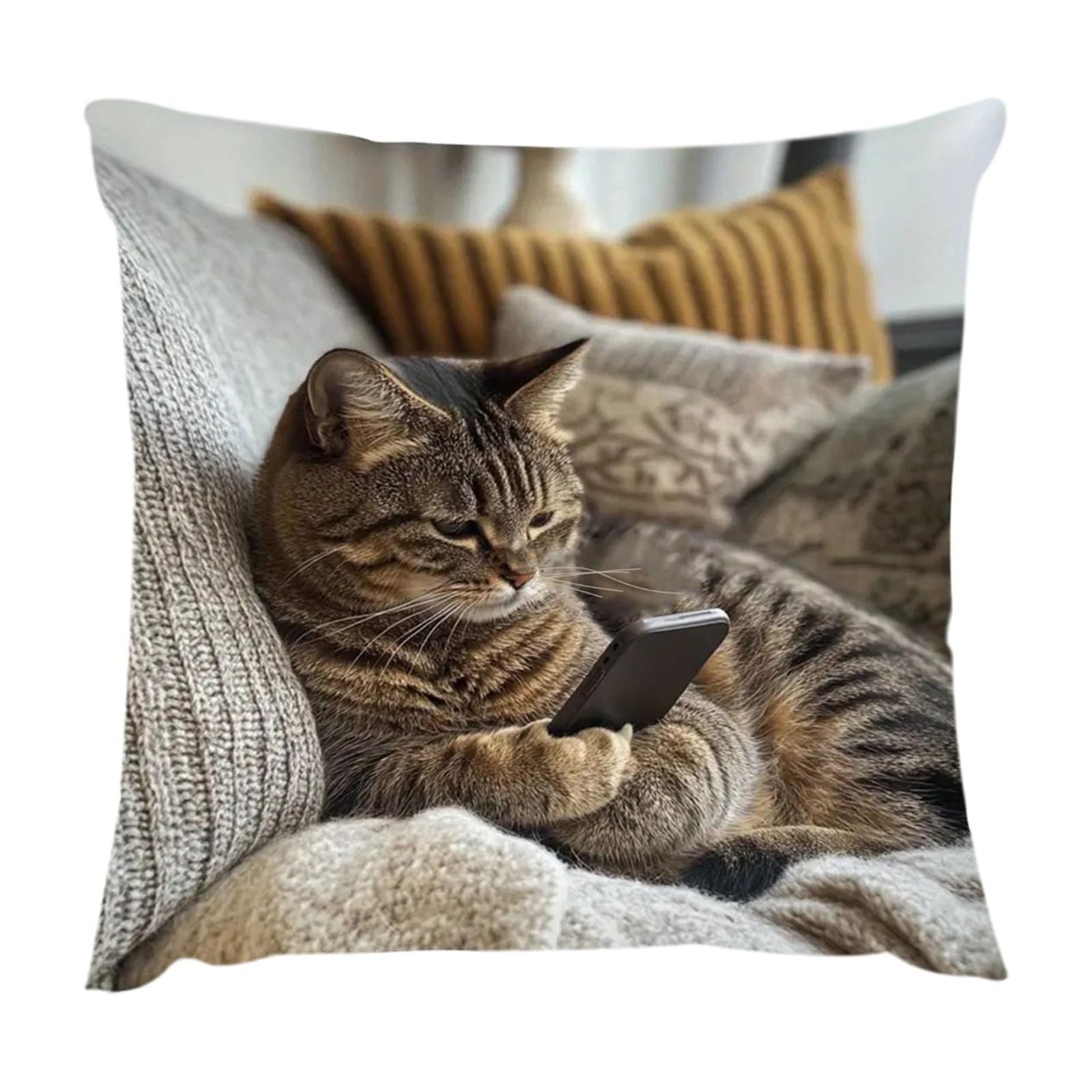 E Soft Polyester Pillow Cover With Adorable Pet Graphics For Adding ...