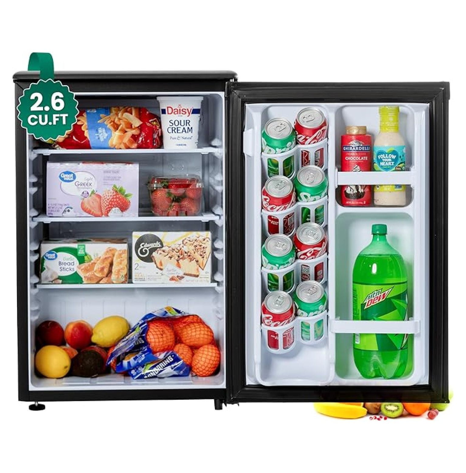 E-Star 2.6 Cu Ft Mini Fridge without Freezer - Black Mini Fridge AUTO ...