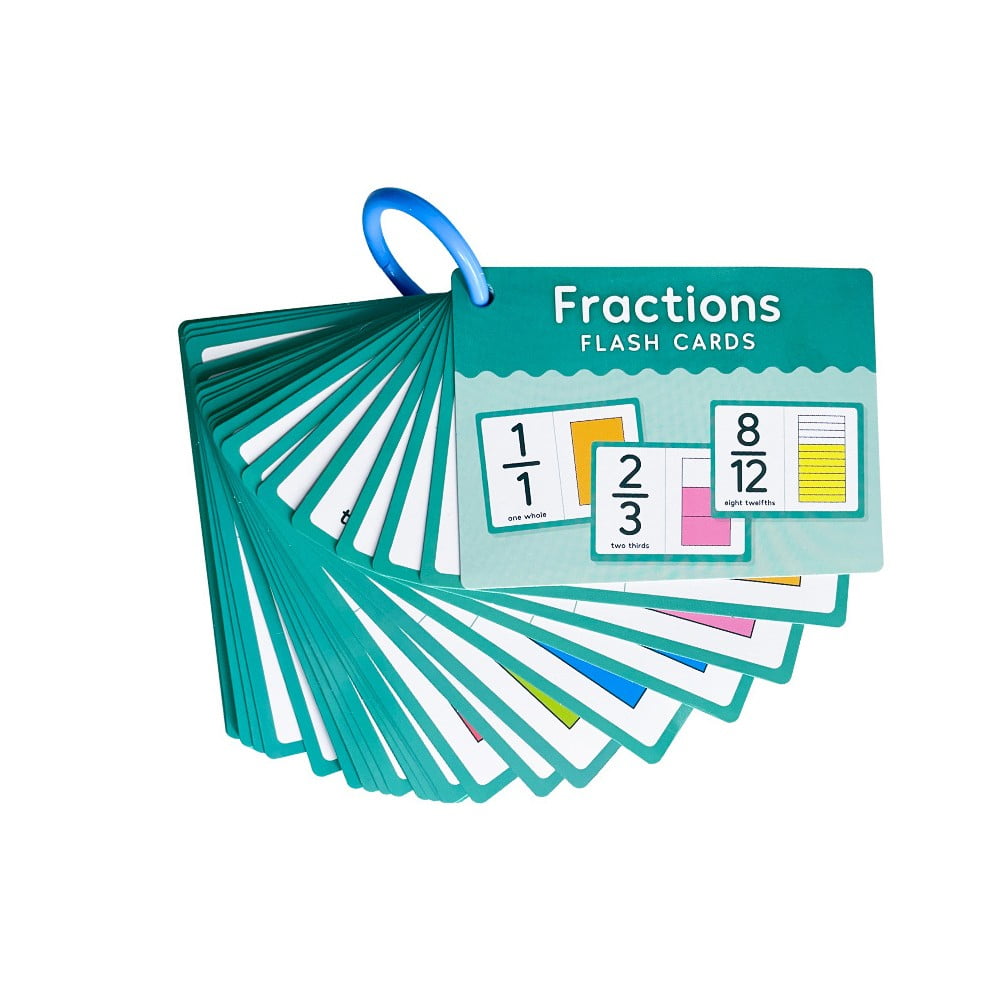 E&T AOVUWU 35 Pieces Fraction Chart Double Sided Flash Cards, Math ...