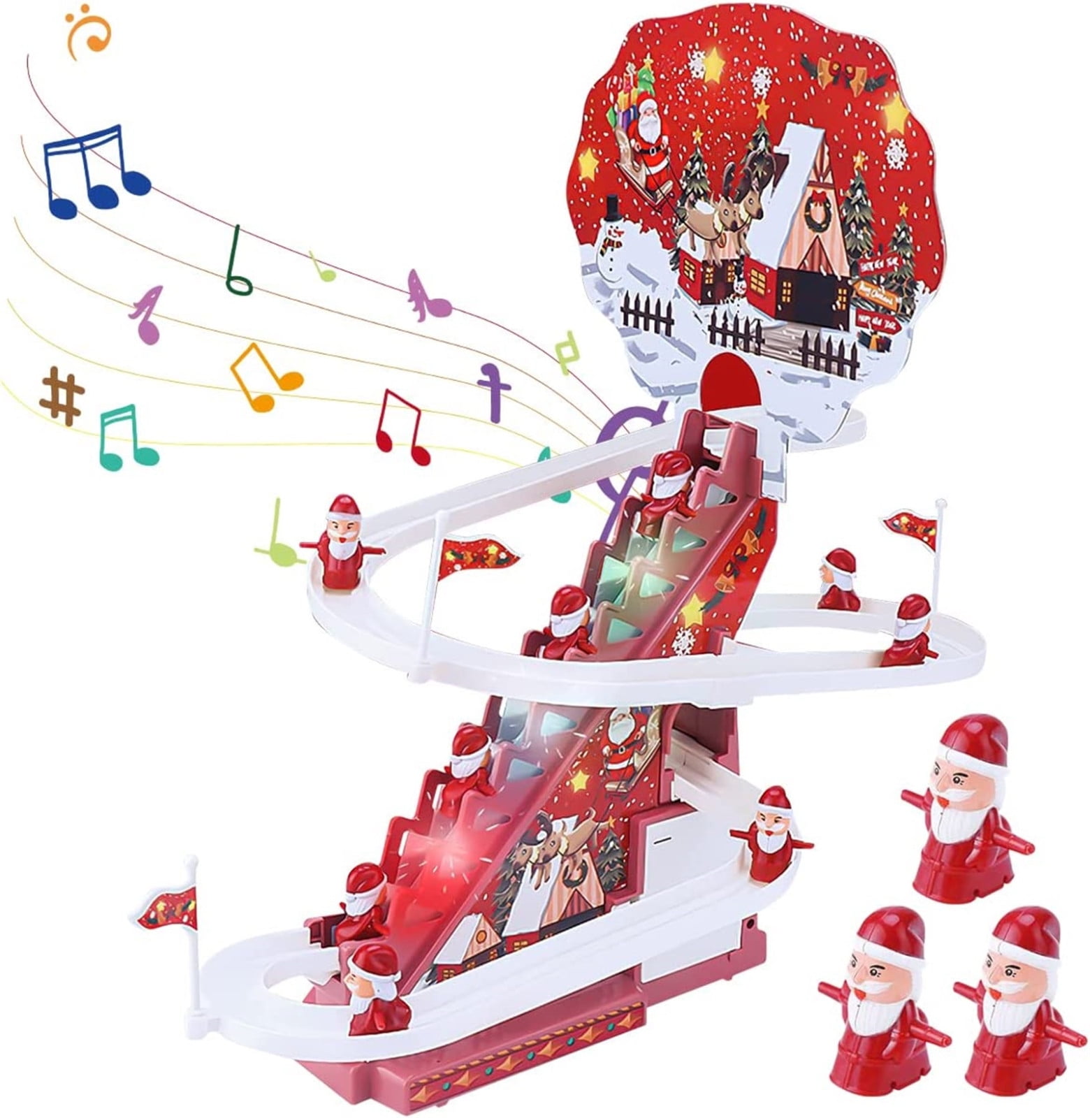 E&T AOVUWU Santa Race Track Toy Climb Stairs Toy Reusable Educational ...