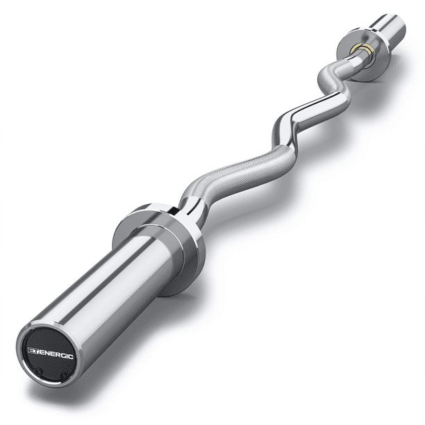 E.T.ENERGIC Olympic Barbell 47" for Weightlifting Power-lifting EZ Curl ...