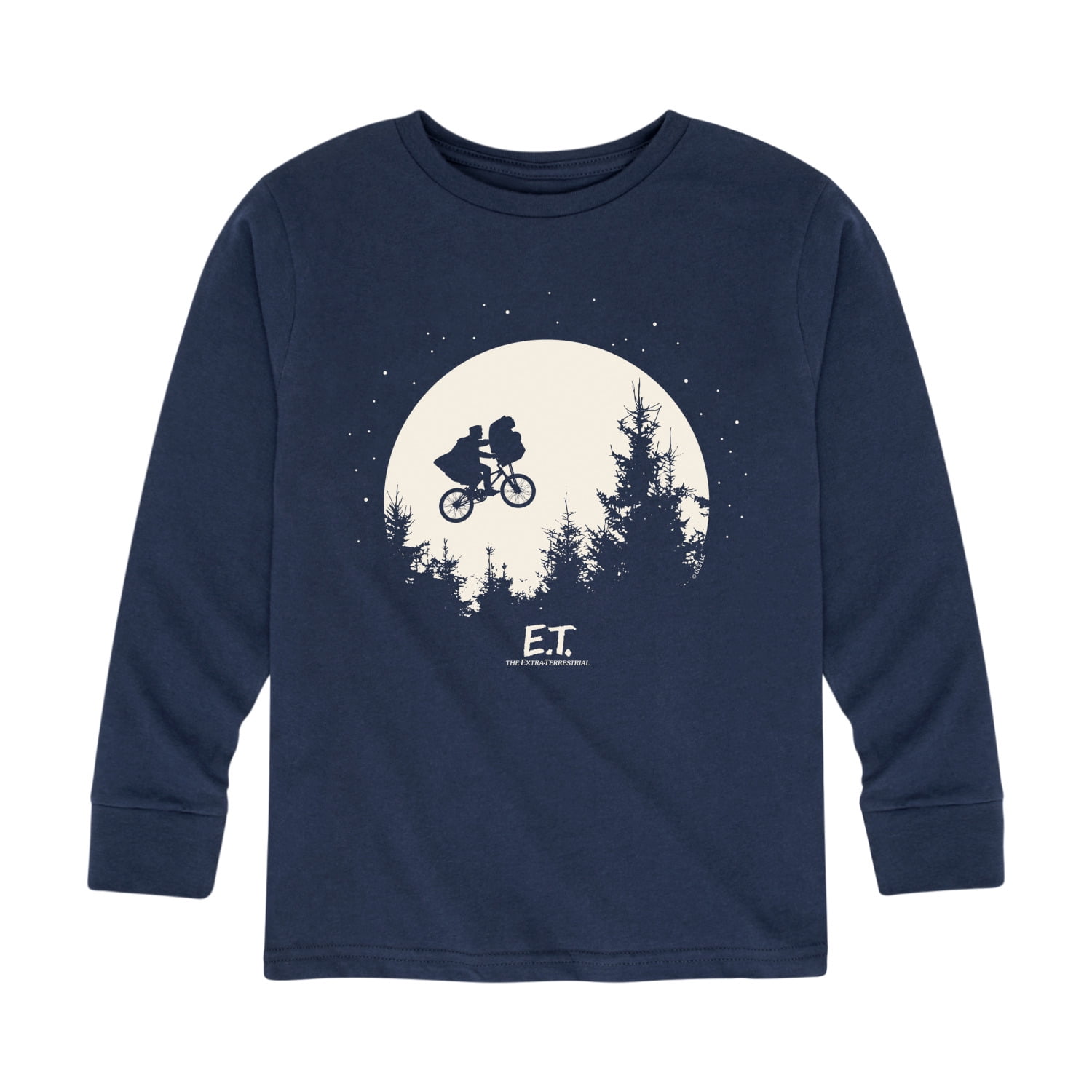 E.T. The Extra Terrestrial - Over The Moon Bike - Toddler & Youth Long Sleeve Graphic T-Shirt ...