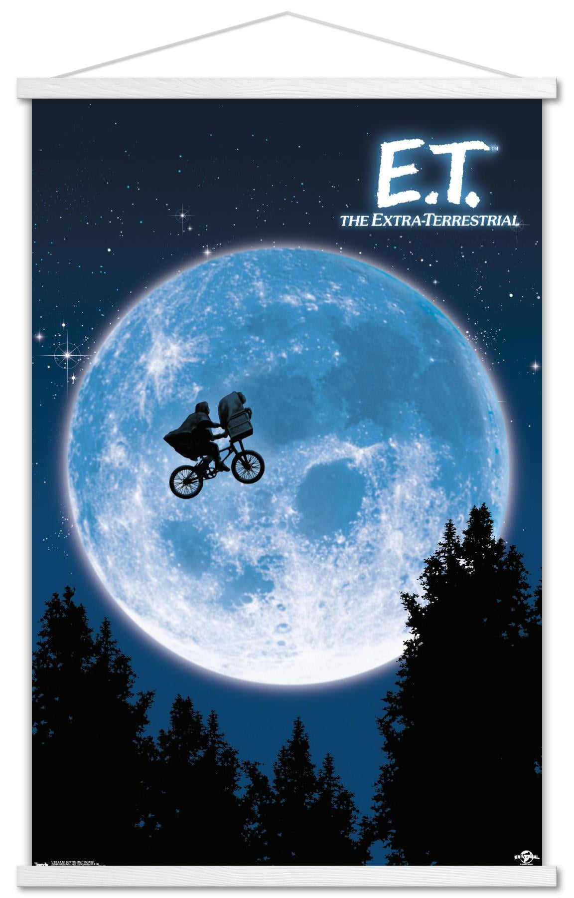E.T. The Extra-Terrestrial Wall Poster with Wooden Magnetic Frame, 22. ...