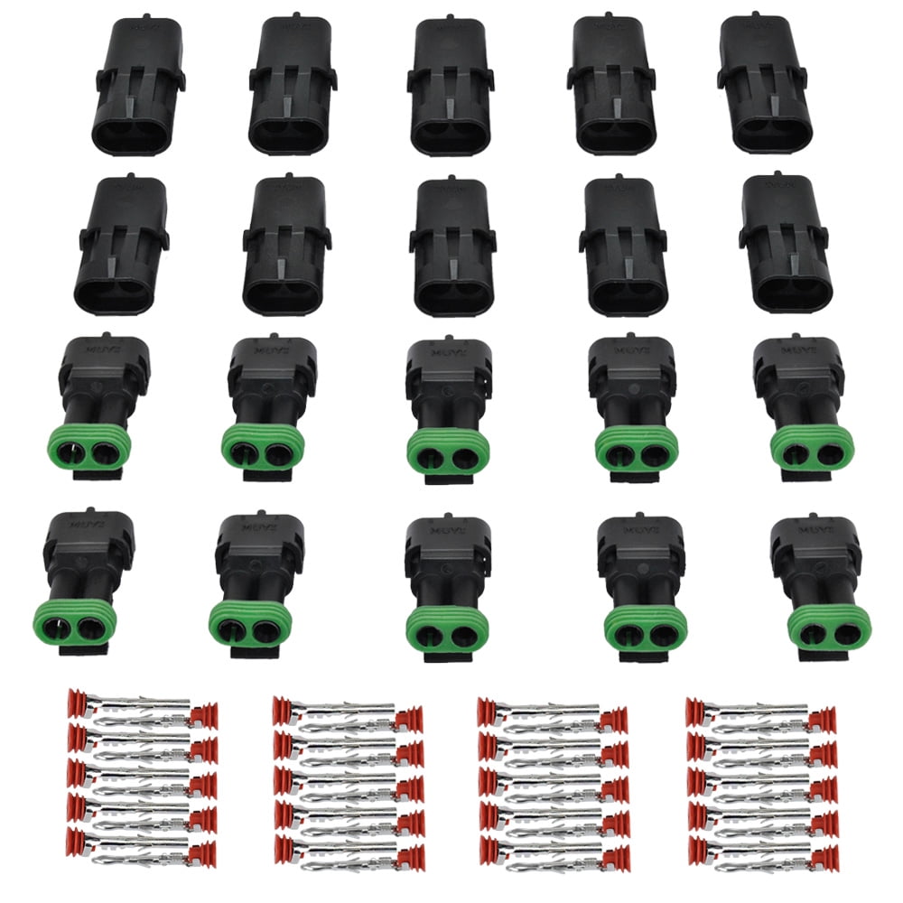 E-TING 10 Kit 2 Pin Way Waterproof Electrical Connector 2.5mm Series ...