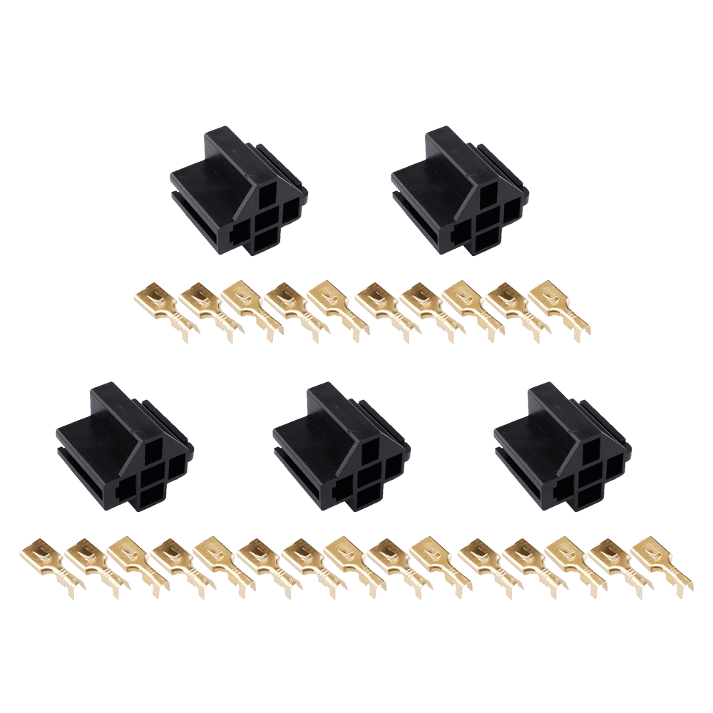 E-TING 12V 5 Pin Relay Connector Kit, 6.3mm Socket, 30A/40A, Truck/Car ...