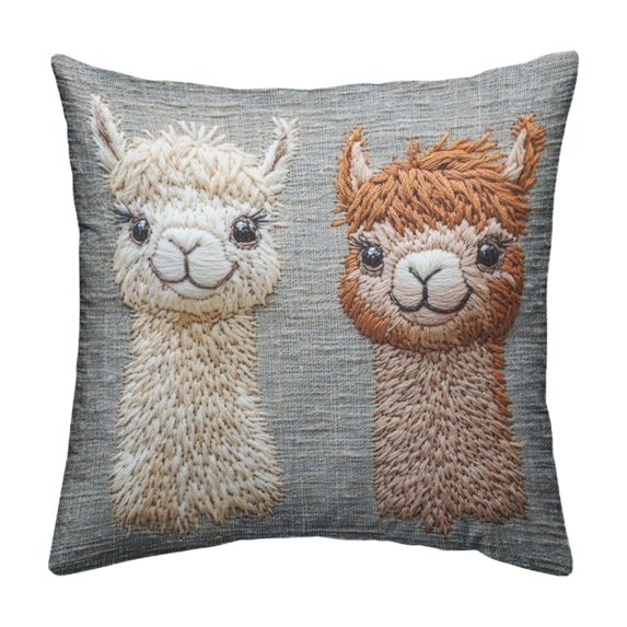 E Three Dimensional Alpaca Print Pillow Cover Super Soft Short Plush ...