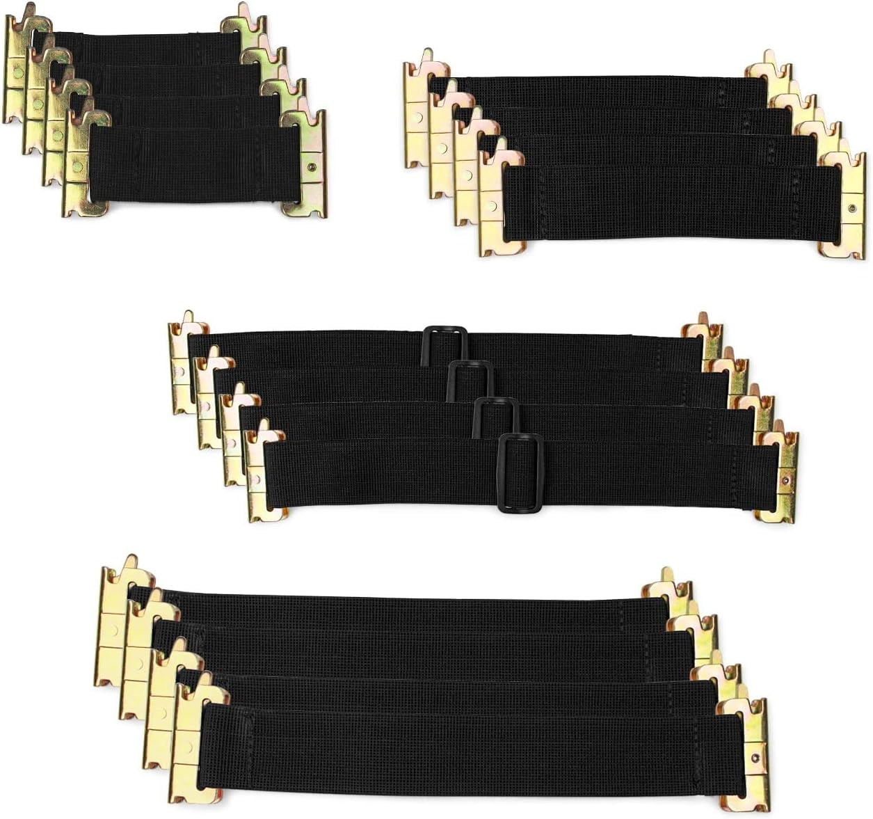 E-Track Accessories - 16 Bungee Tie-Down Straps with Assorted Lengths ...