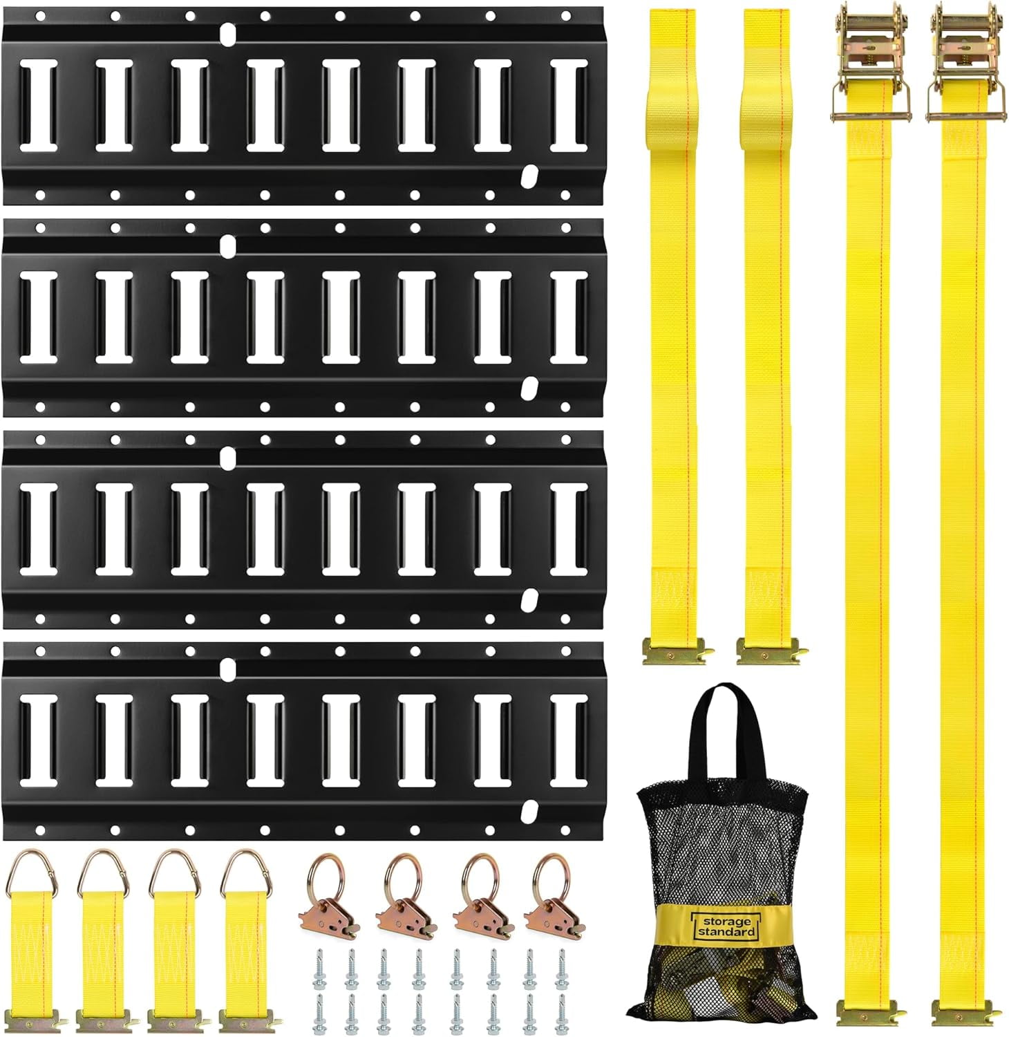 E Track Rail Tie-Down Kit 4 Rails & Accessories (16'' Tracks) for ...