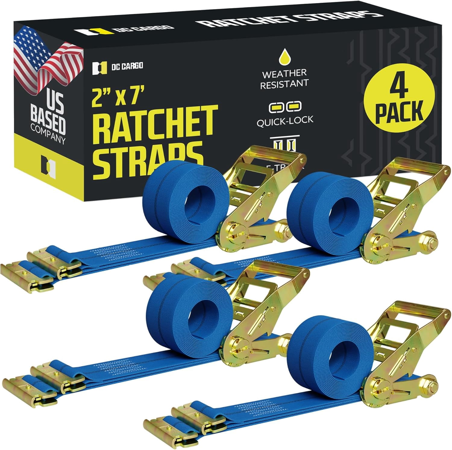 E Track Ratchet Straps Tie-Downs, ( of 4) 2 Blue Tie-Down Rachet Straps ...