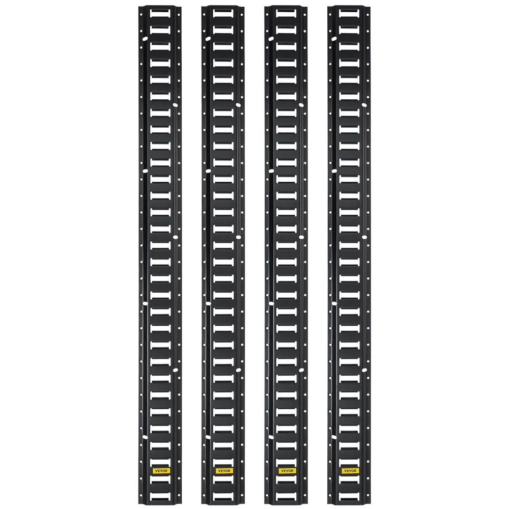 E-Track Tie-Down Rail, 4PCS 8-FT Steel Rails w/Standard 1"x2.5" Slots ...