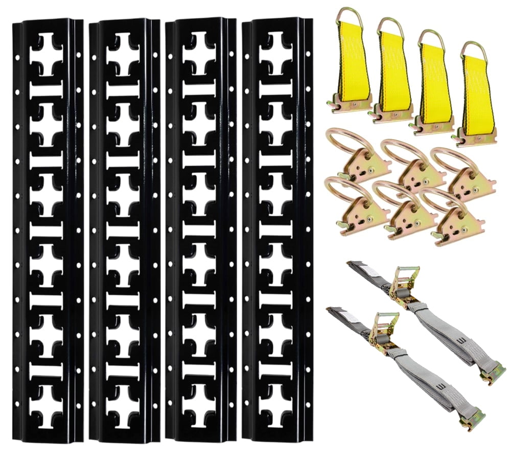 E-Track Tie-Down Rail Kit:- 16 Pcs Includes 4 Horizontal & Vertical 5 ...