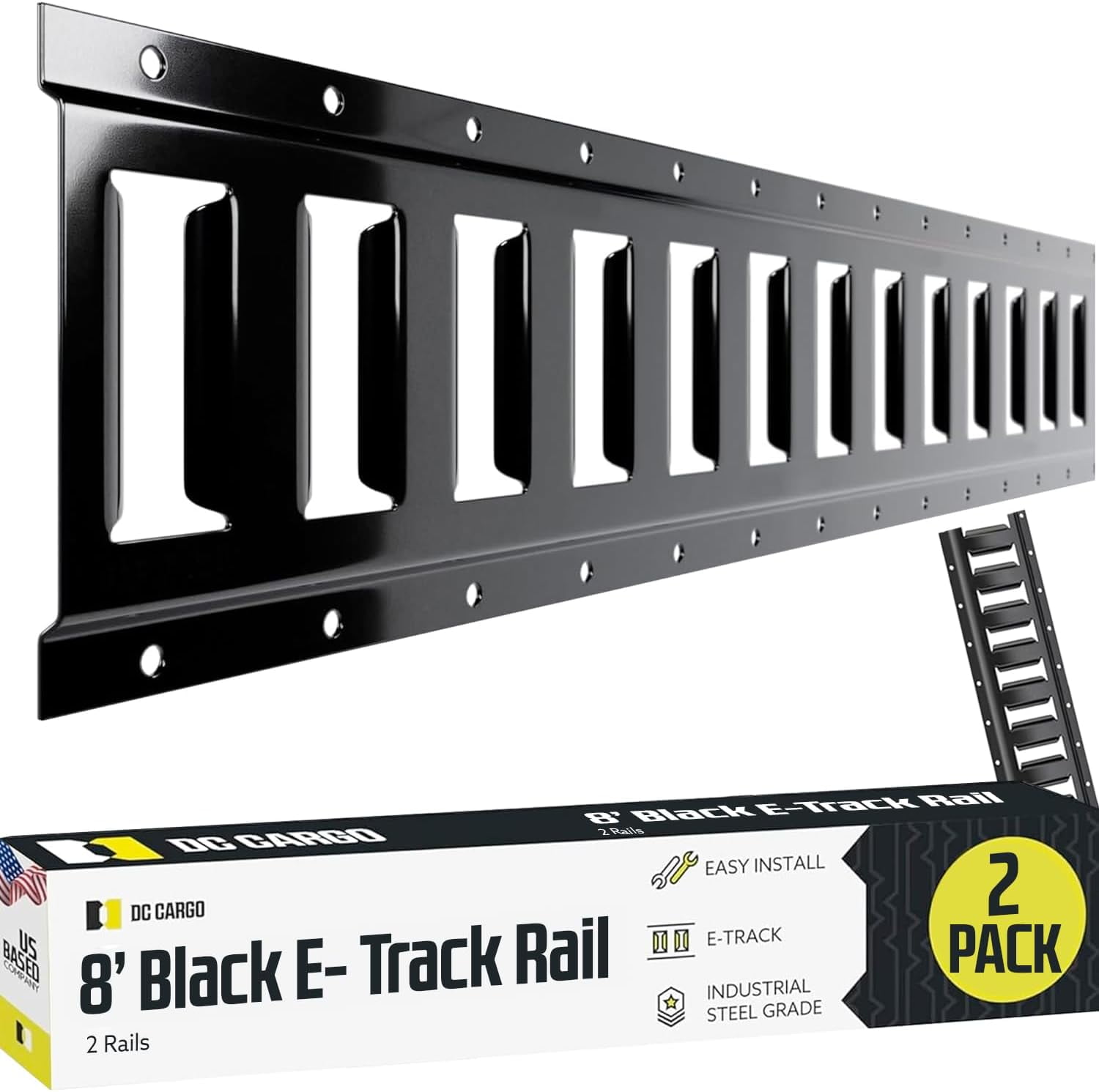 E Track Tie Down Rail Kit 8' (2 Pack) for Garages, Vans, Trailers ...