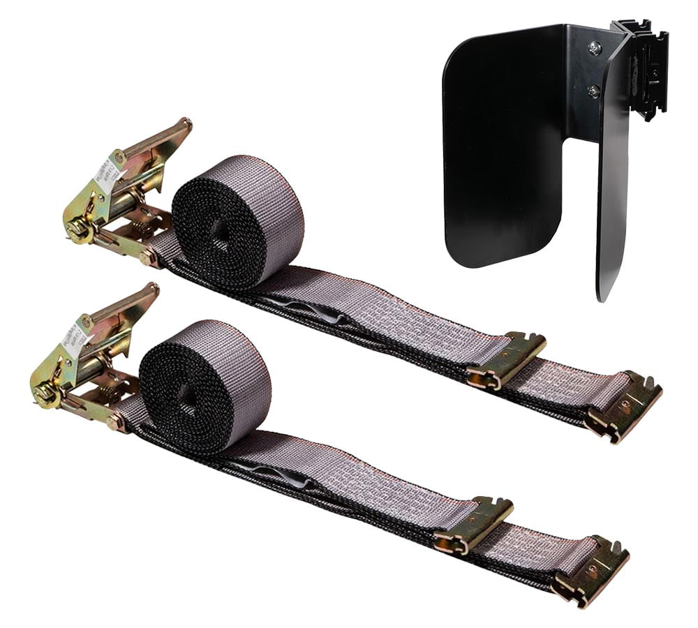 E-Track Wheel Chock & Strap Kit – 2PK 2" x 16' Tie Down E Track Straps ...