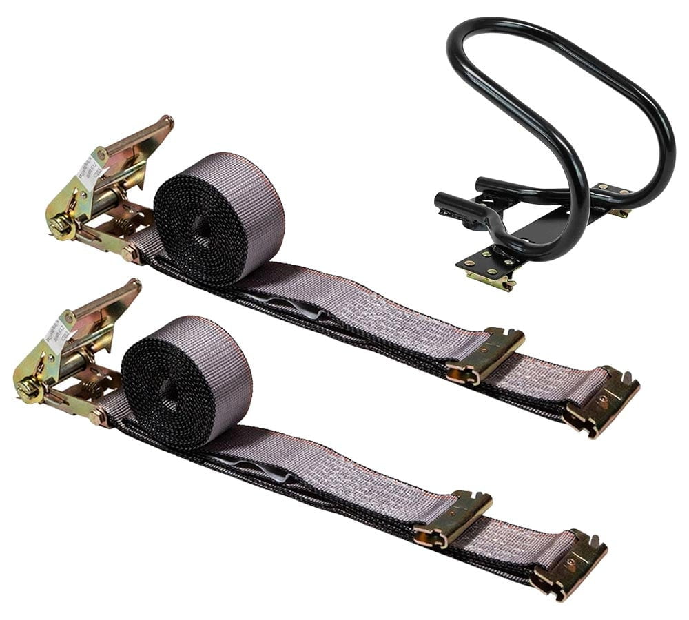 E-Track Wheel Chock & Strap Kit – 2PK 2" x 16' Tie Down E Track Straps ...
