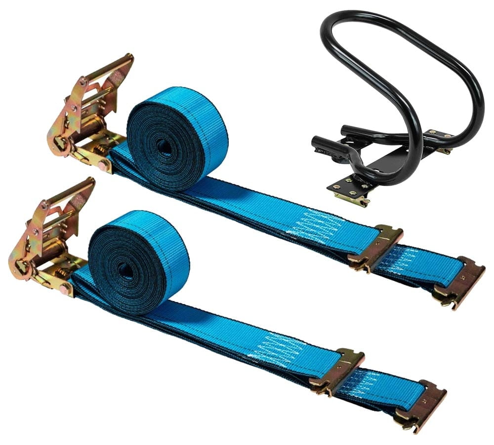 E-Track Wheel Chock & Strap Kit – 2PK 2" x 20' Tie Down E Track Straps ...