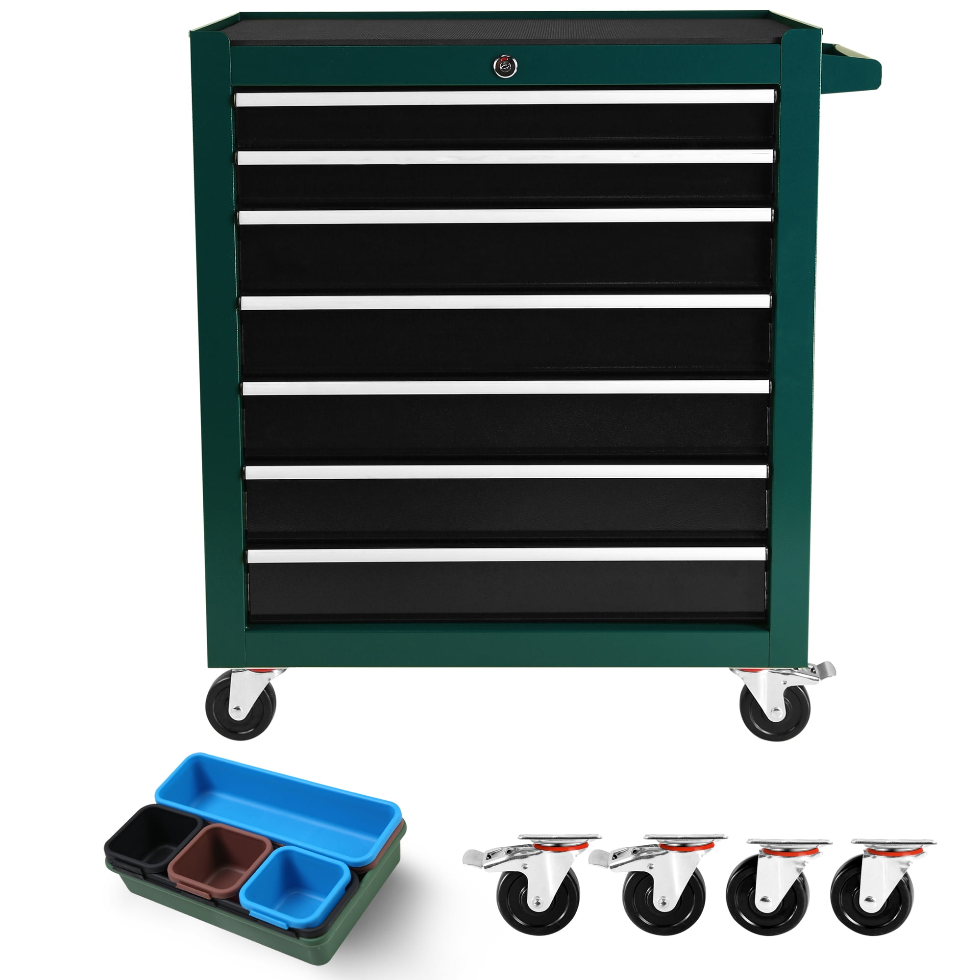 E-Western 7-Drawer Rolling Tool Cart on Wheels Lockable Garage Tool ...