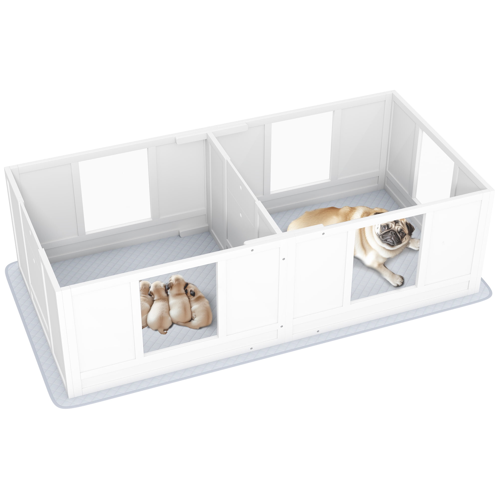 E-Western Whelping Box for Small Dogs with Waterproof Whelping Pad ...