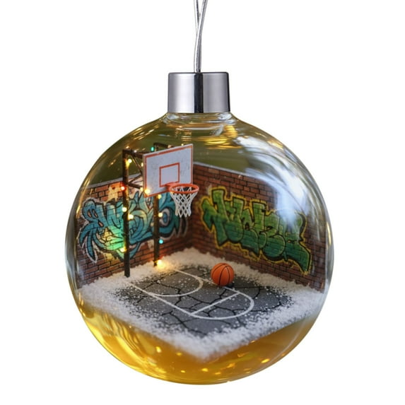 E Winter Sports Acrylic Ball Ornament E Hanging Decoration For Tree ...