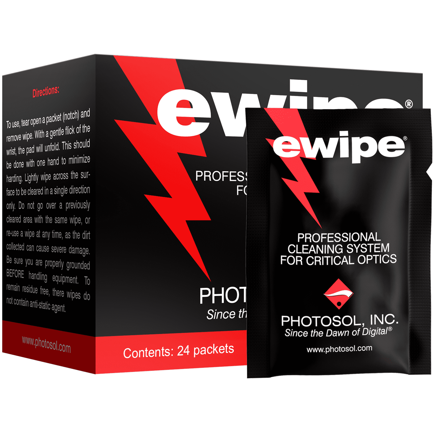 E-Wipe Camera Lens Cleaning Pads - Non-Abrasive Wipes with Professional ...
