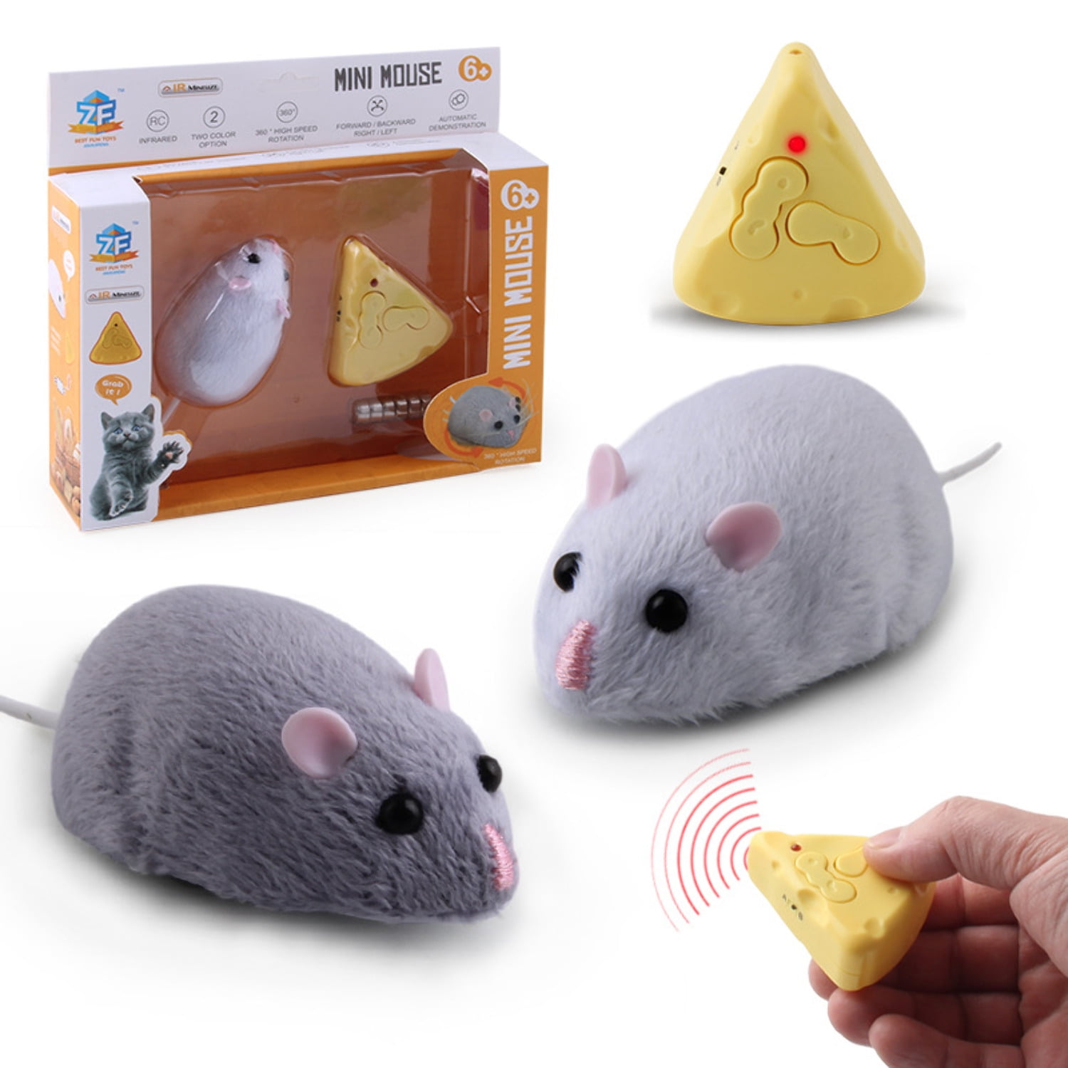 E Y S Remote Controlled Realistic Electric Mouse Cat Toy Durable ...