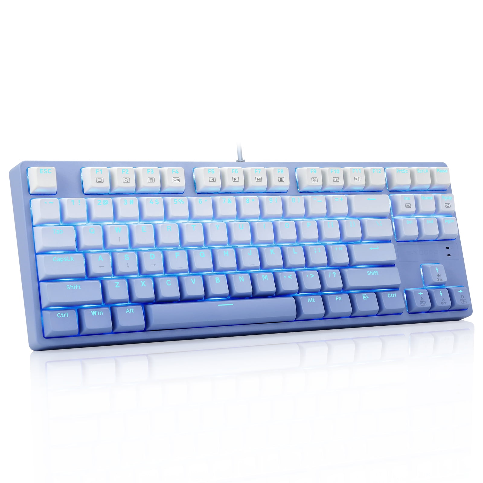 EYOOSO Mechanical Gaming Keyboard, Gradient Blue Keycaps, Red Switches ...