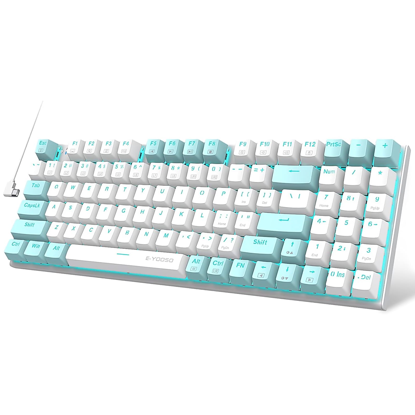 E-YOOSO Mechanical Keyboard, Wired Compact Computer Keyboard, Backlit ...