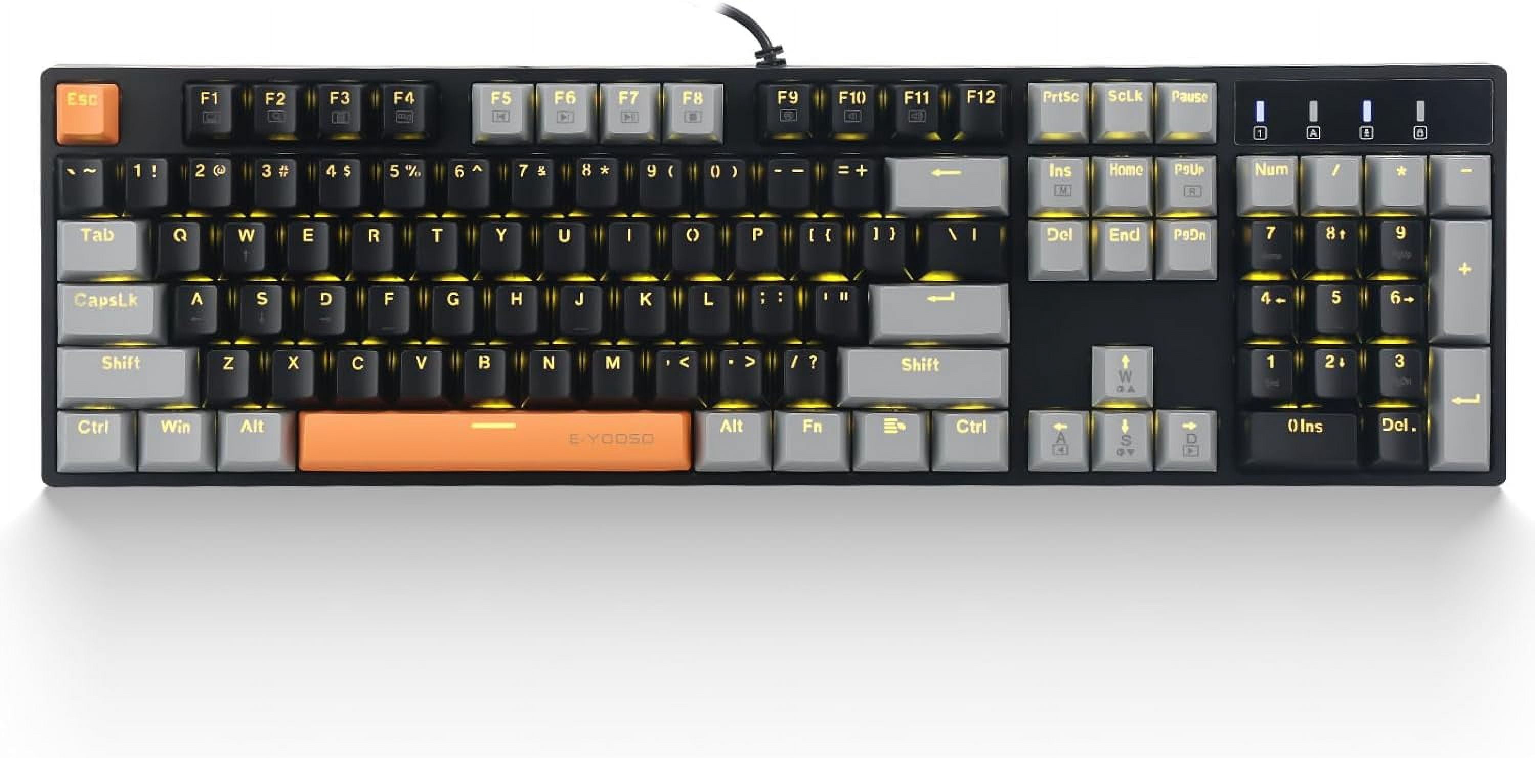 E-YOOSO Z-14 Mechanical Gaming Keyboard Blue Switches 104 Key ...