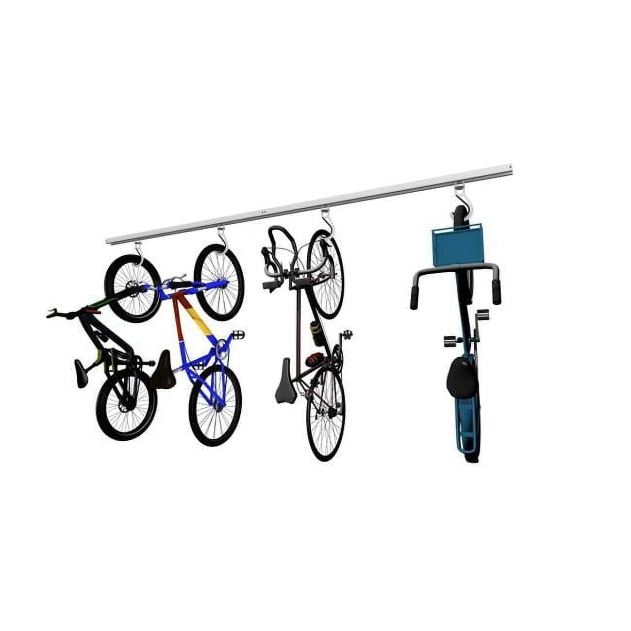 E-Z Garage Storage Pro Bike Organizer, Ceiling Hanging Hanger, 4 Hooks ...