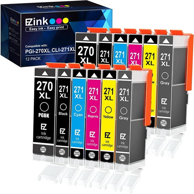 E-Z Ink Compatible PGI-270XL CLI-271XL for Canon PIXMA TS9020 TS8020 ...