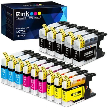 Brother Genuine LC-75 (LC75BK, LC75C, LC75M, LC75Y) High Yield Ink ...